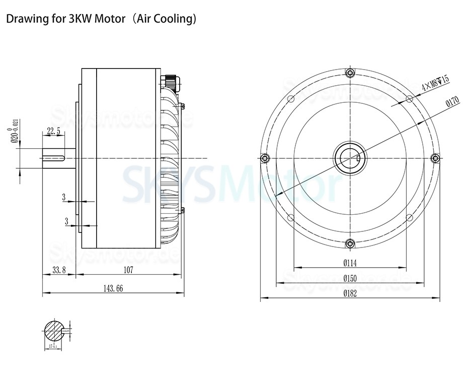 48V/72V 3KW Bürstenloser Radnabenmotor (BLDC-Motor) HPM3000A für ...